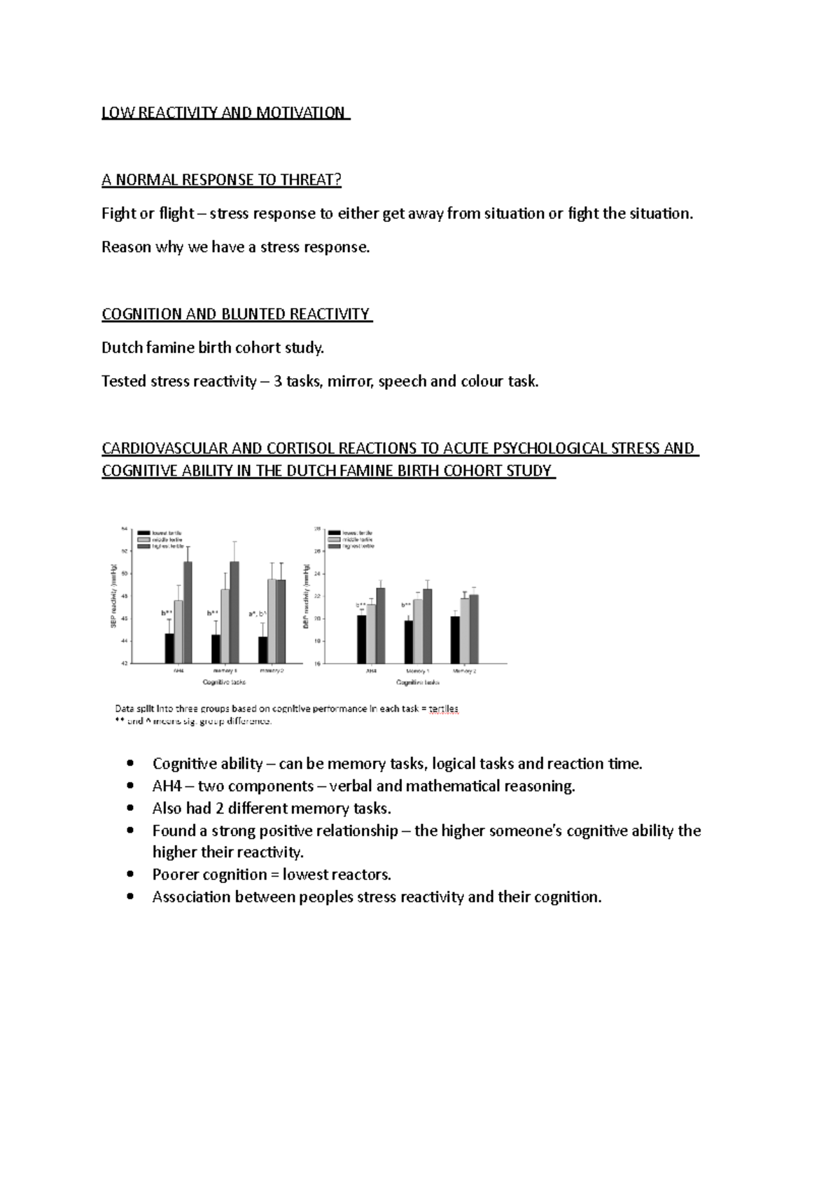 LOW Reactivity AND Motivation - LOW REACTIVITY AND MOTIVATION A NORMAL ...