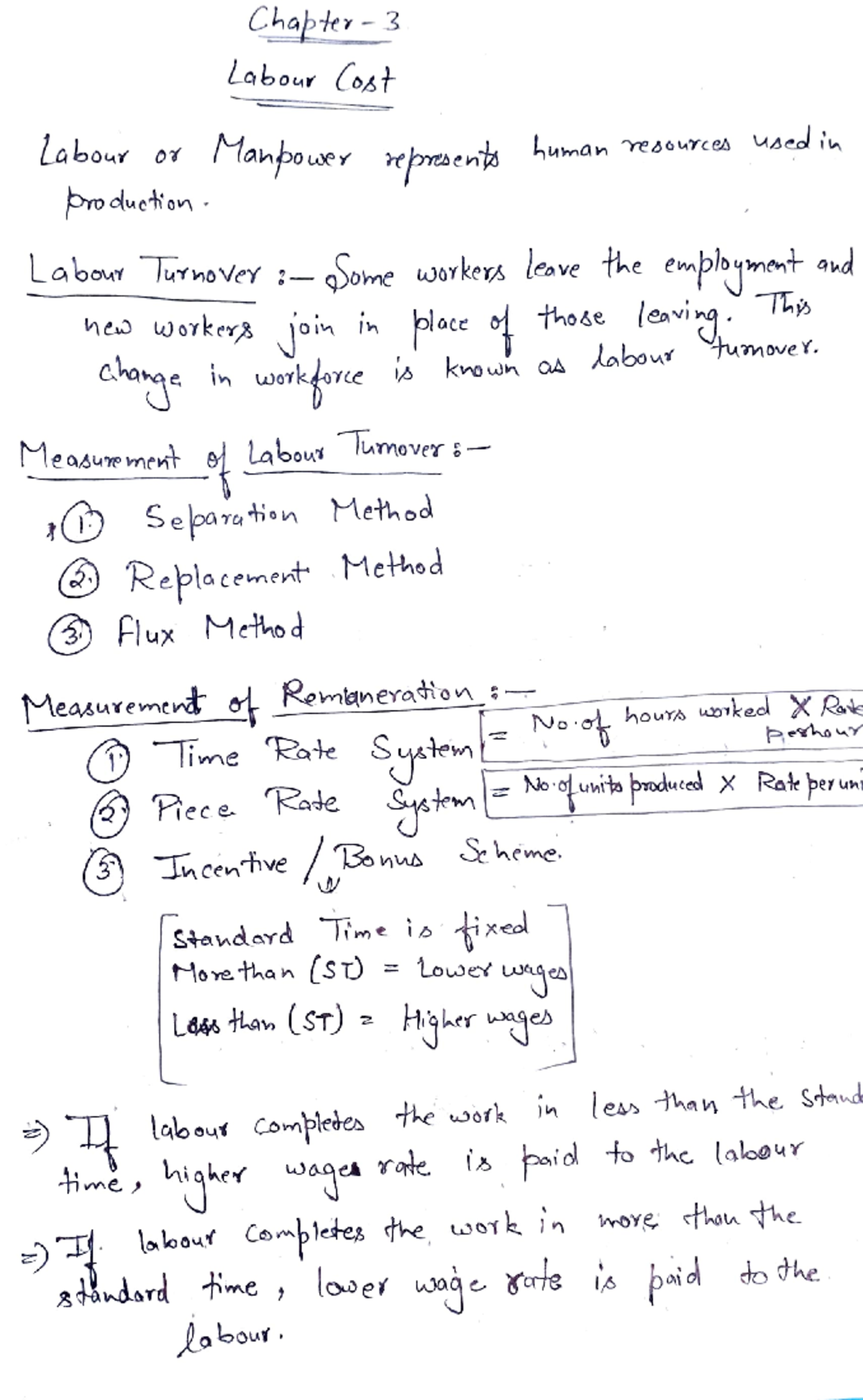 Cost accounting - Notes on labour cost - Chapter- 3 Labor (ost ...