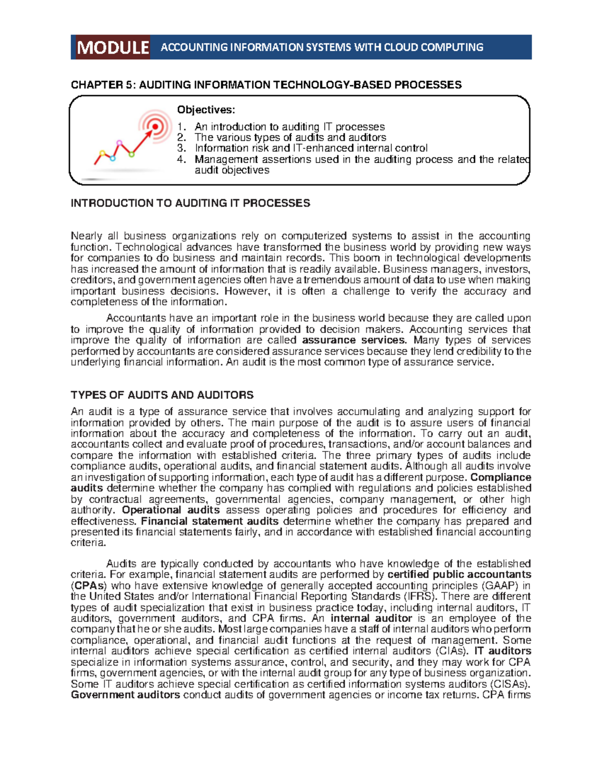 Chapter 5 - Auditing Information Technology- Based Processes - CHAPTER 5: AUDITING INFORMATION ...