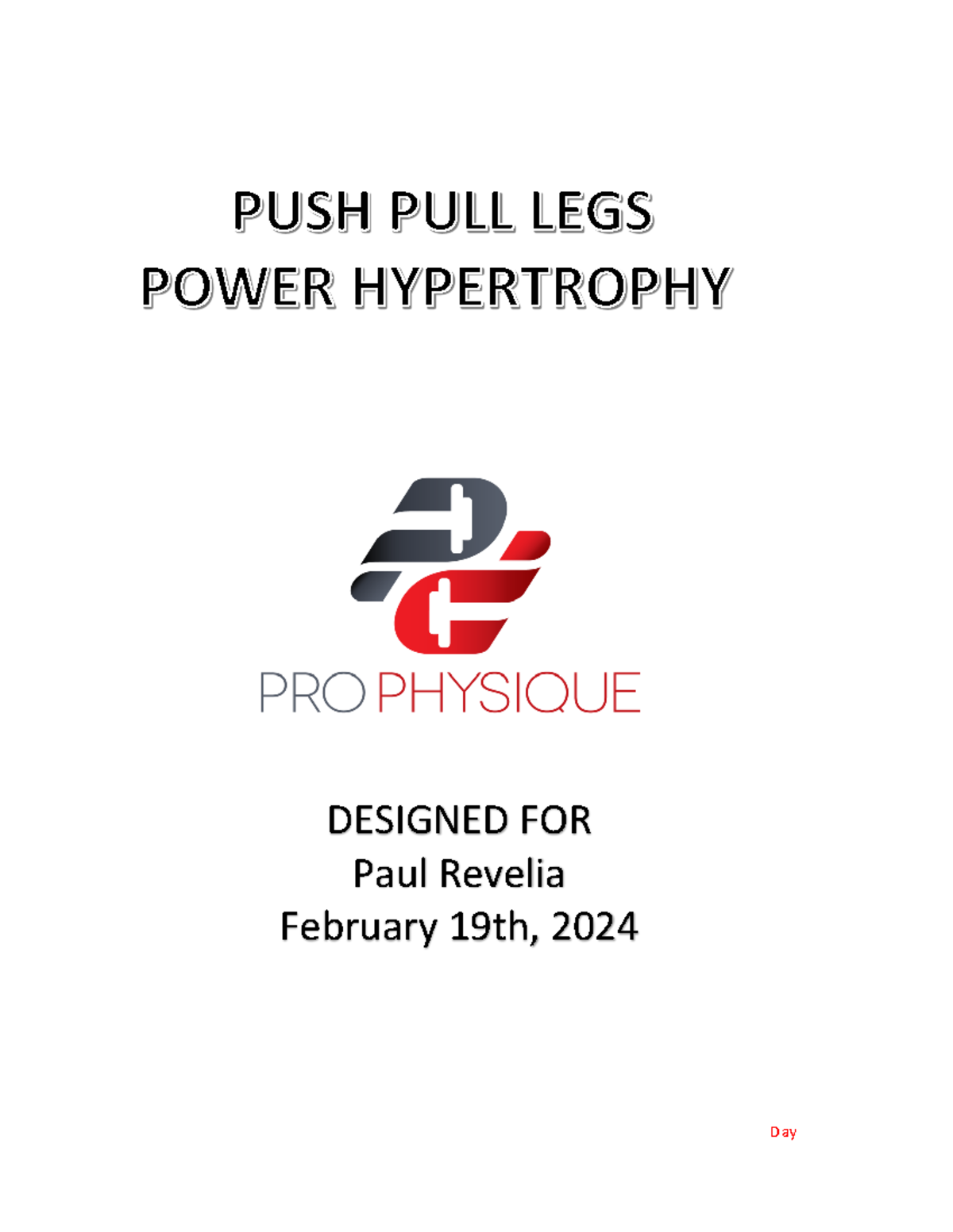 Push Pull Legs Power Hypertropy V1 - Day PUSH PULL LEGS POWER ...