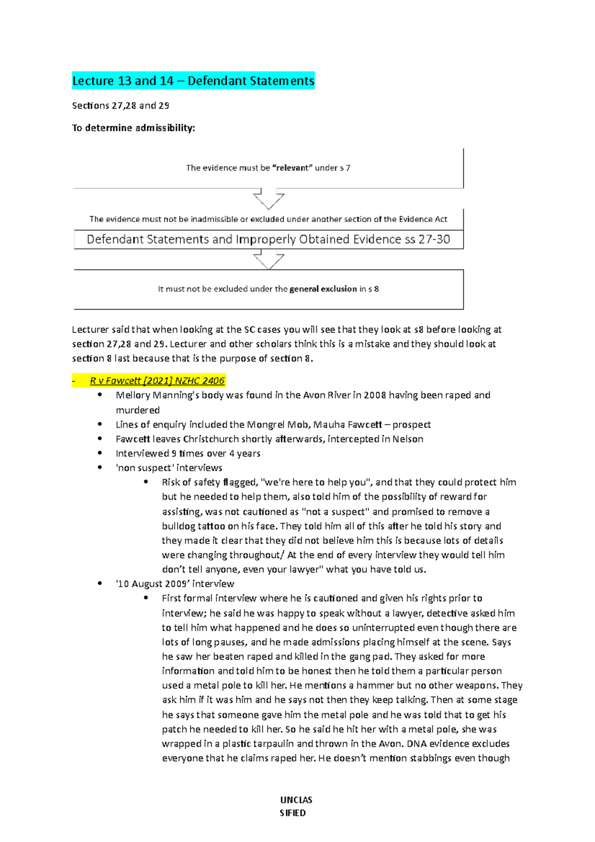 Lecture 13 and 14 – Defendant Statements - Lecture 13 and 14 ...