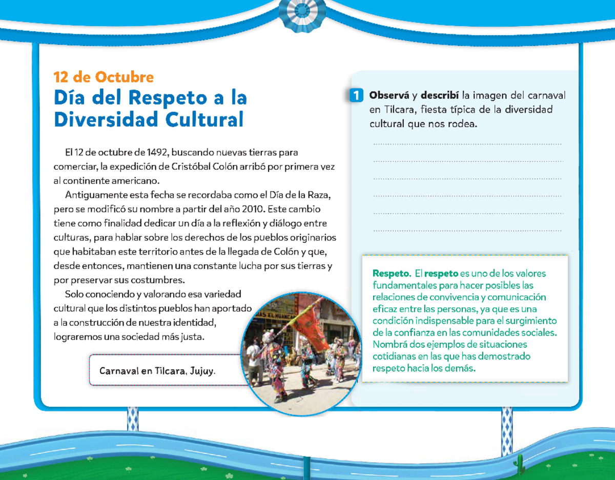 12 de Octubre - Tercer grado - lengua y literatura - Studocu