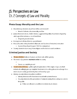 JS 10 Ch.3 Notes - Chapter 3: Concepts of Legal Philosophy Principles ...