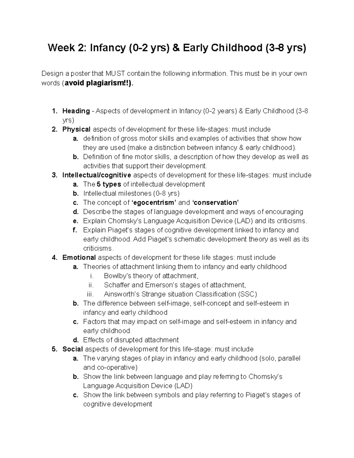Infancy Early Childhood - Week 2: Infancy (0-2 yrs) & Early Childhood ...