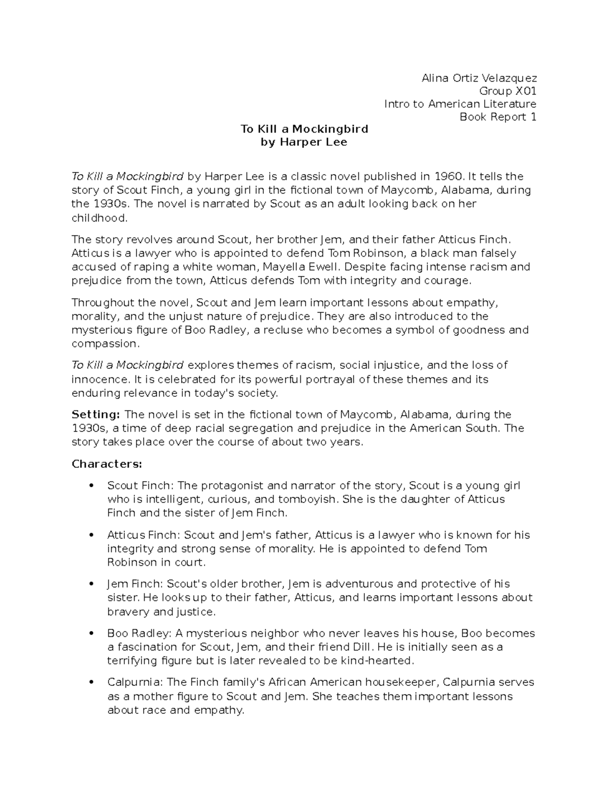 To Kill a Mockingbird by Harper Lee - It tells the story of Scout Finch ...