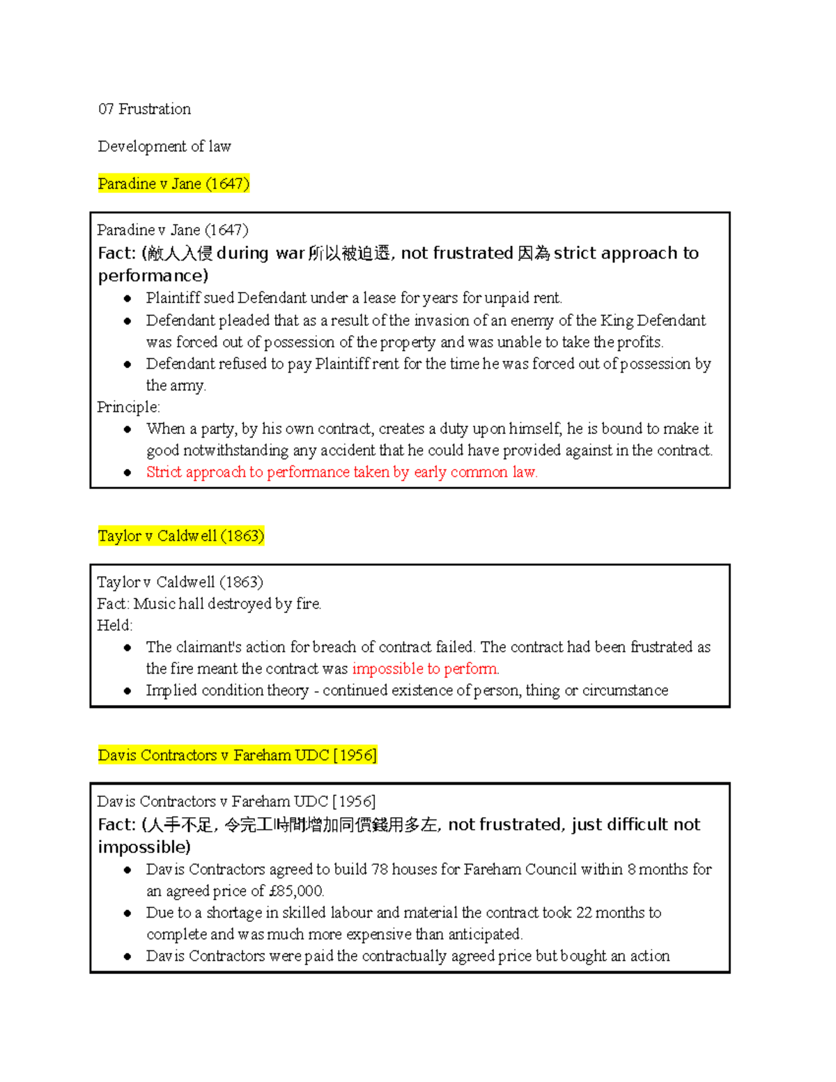 07 Frustration and Force Majeure Clause - 07 Frustration Development of ...