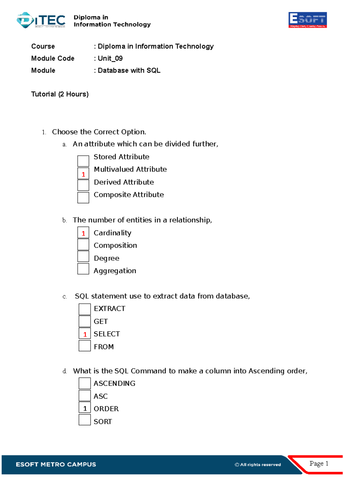 948-1627528862022-Tutorial 9 - Course : Diploma in Information Technology Module Code : Unit ...