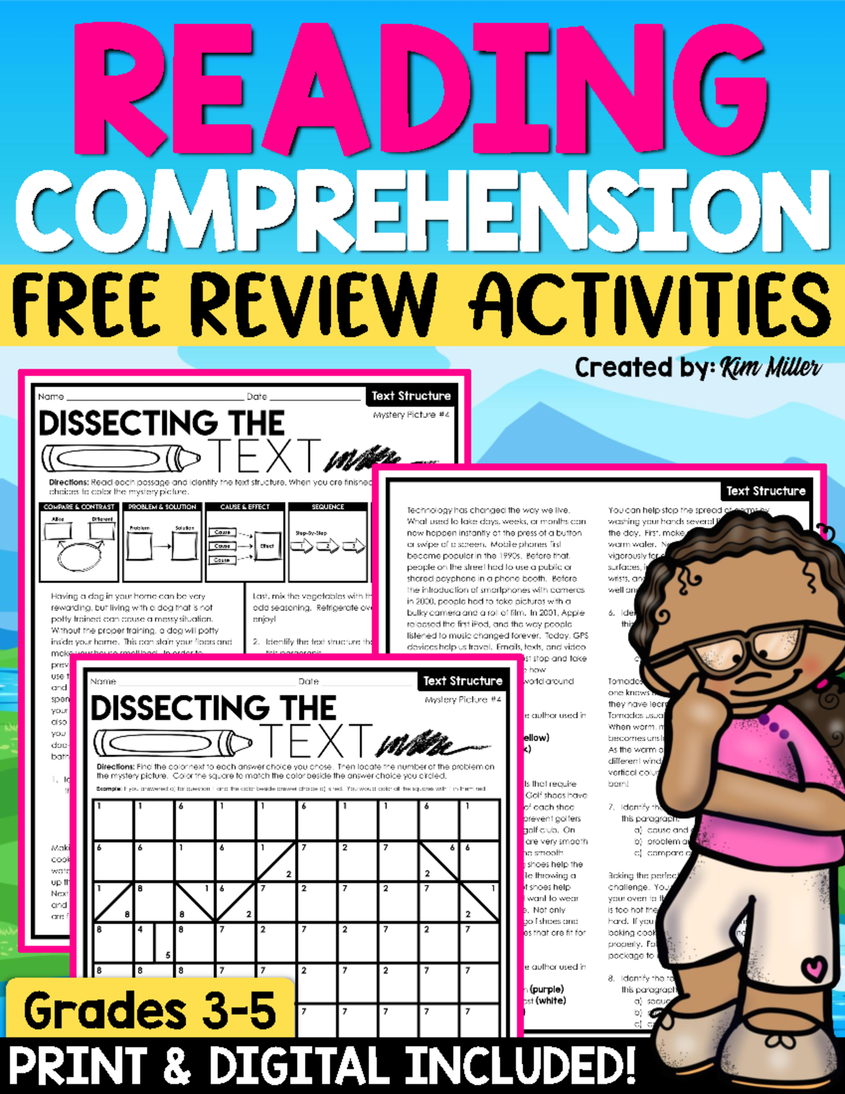 Freereading Comprehension Passages Reading Skills Review Grades 35-1 ...
