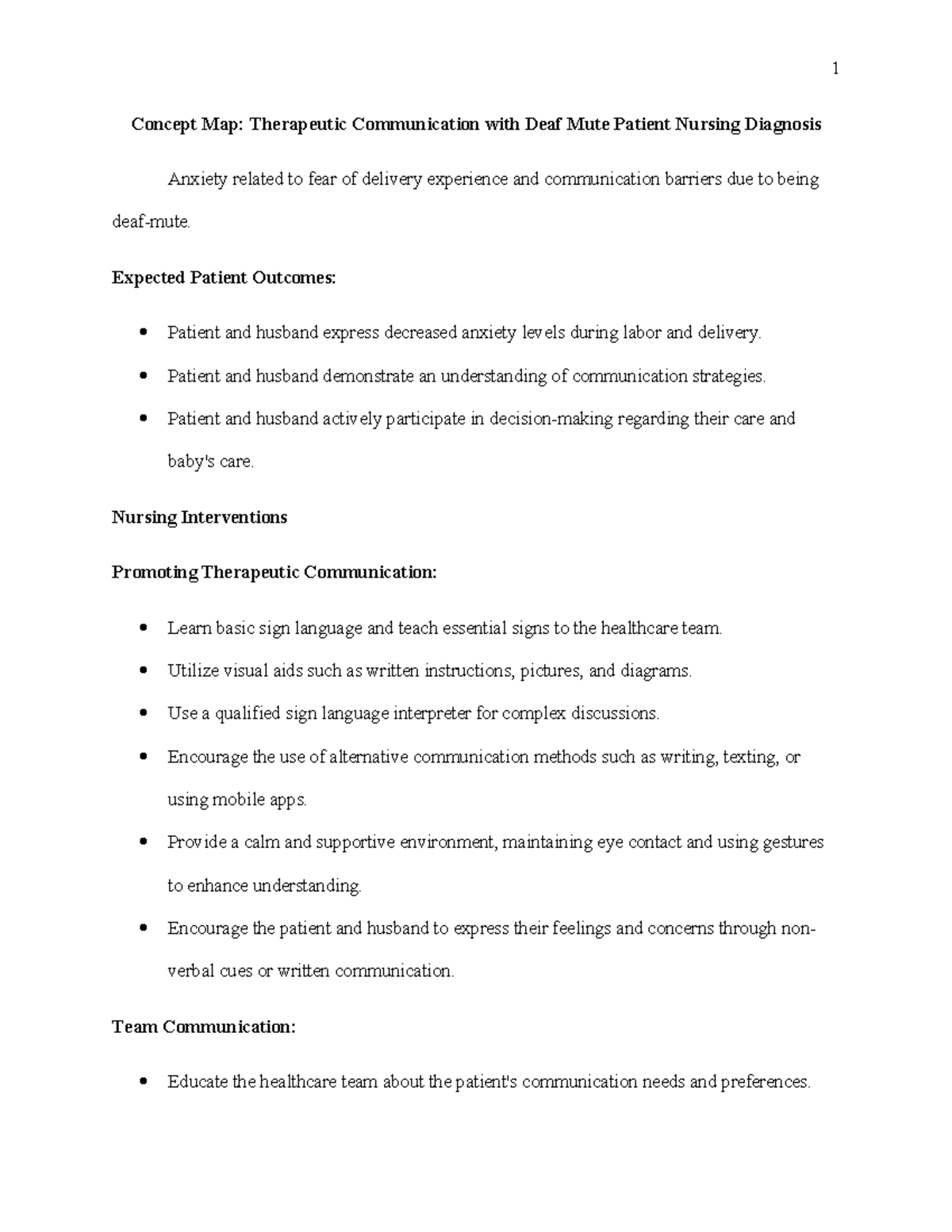 Concept Maping 2 - power point presentation - Concept Map: Therapeutic ...