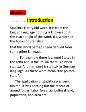 Topic 1 - Theory - Topic: 1. Definitions of statistics Statistics like ...