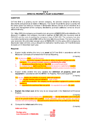 Tutorial 1 MFRS102 - tuto - MFRS102 – TUTORIAL 1 1 | P a g e MFRS 102 Inventory The questions on ...