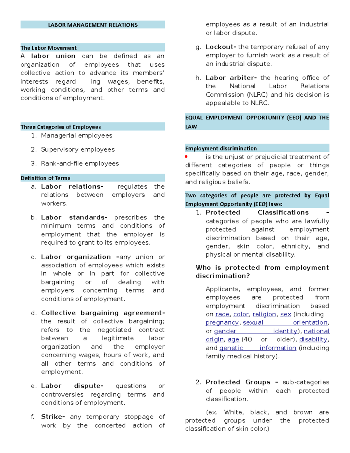 Labor Management Relations - LABOR MANAGEMENT RELATIONS The Labor ...