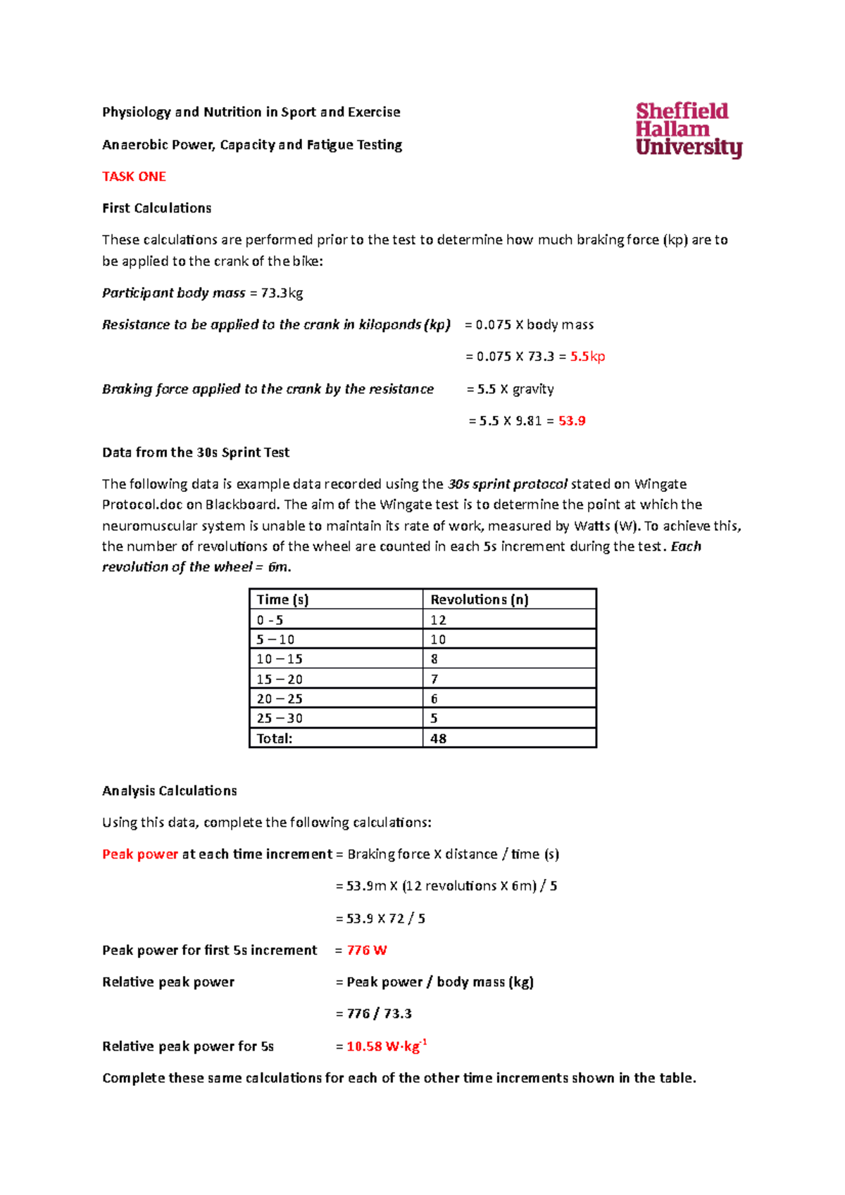 Wingate Testing - Physiology and Nutrition in Sport and Exercise ...