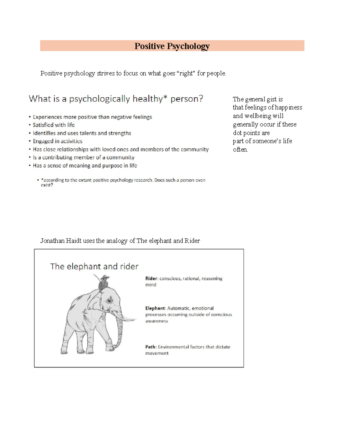 Positive psychology Notes - Positive Psychology Positive psychology ...