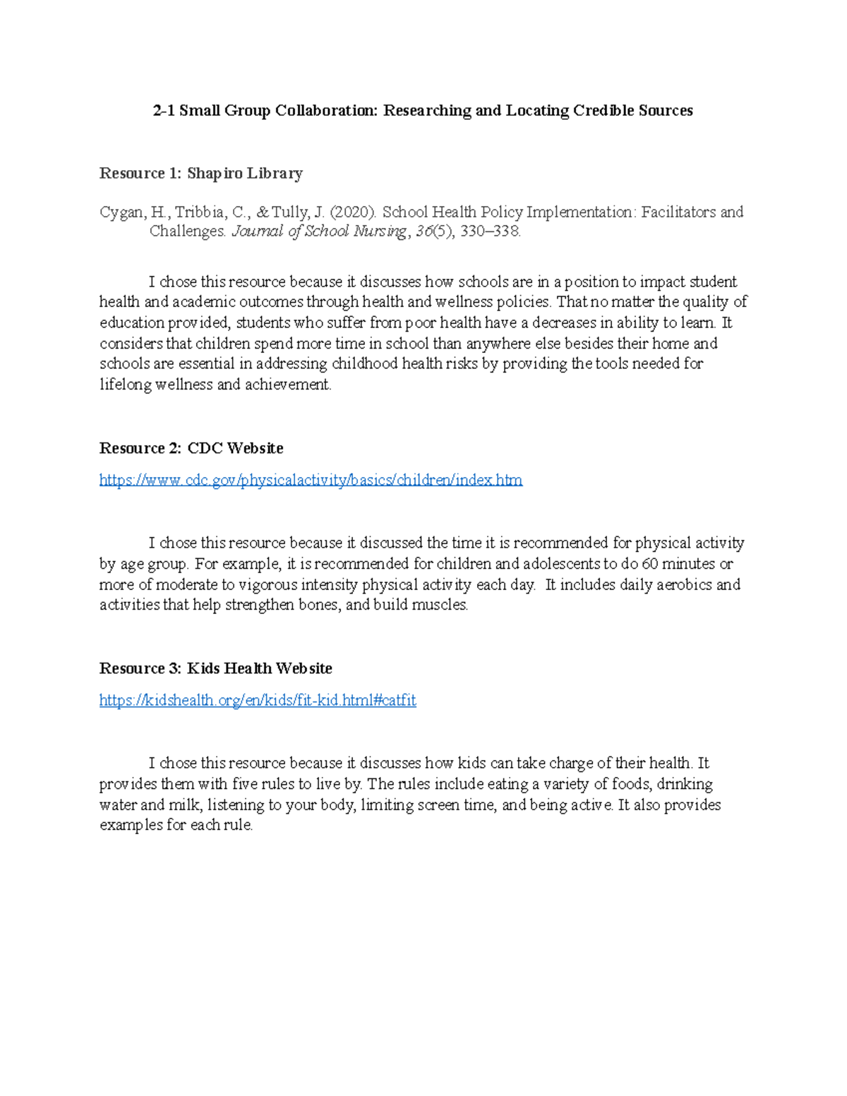 2-1 Small Group Collaboration Researching and Locating Credible Sources ...