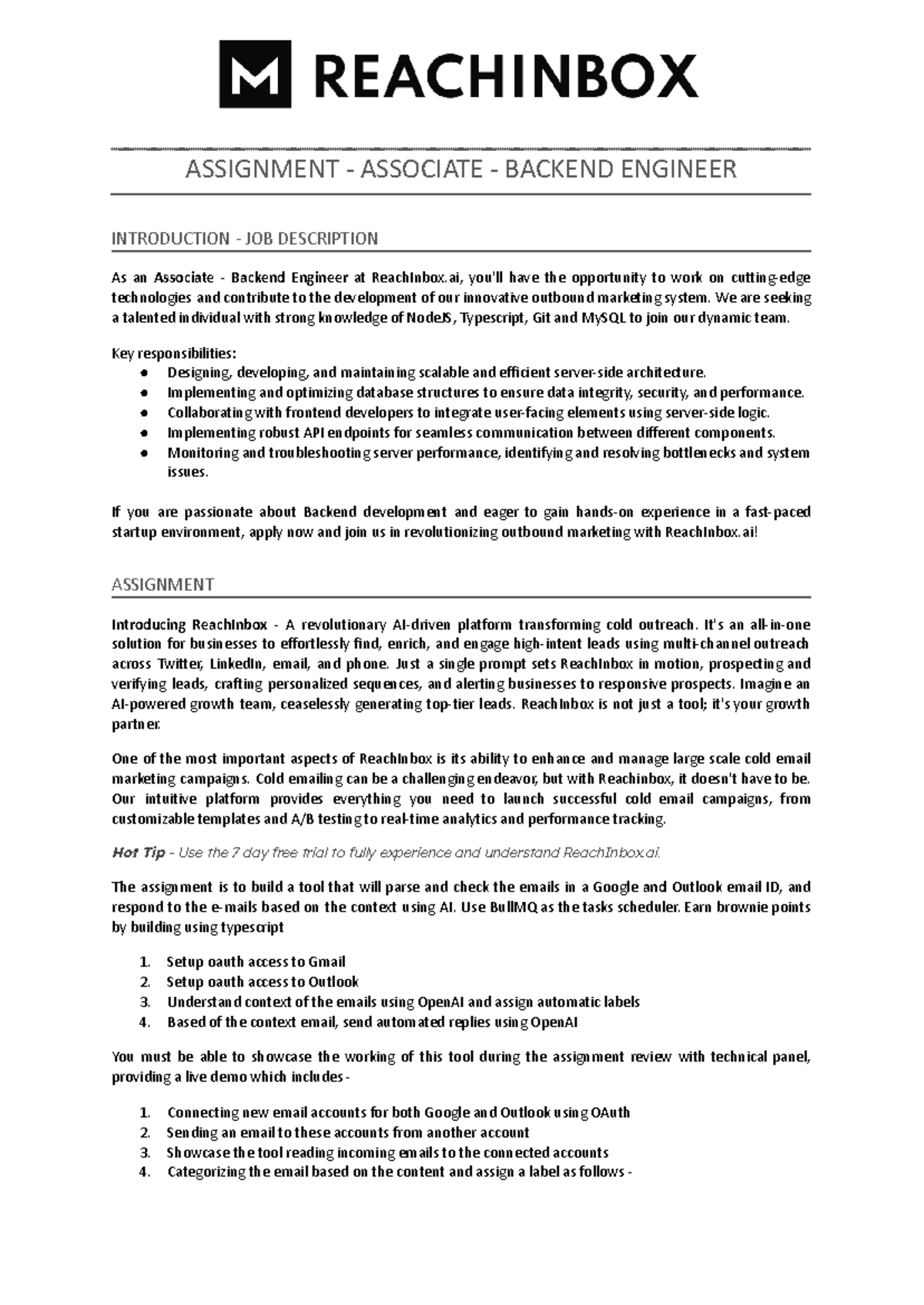 738885544 Assignment Associate Backend Engineer docx - ASSIGNMENT - ASSOCIATE - BACKEND ENGINEER ...