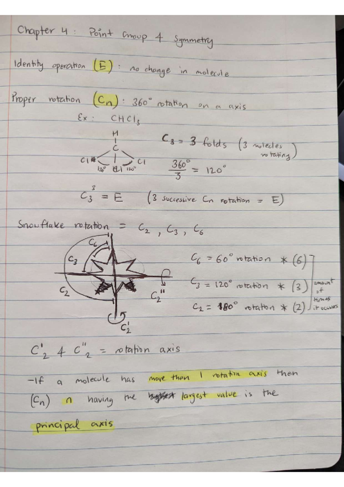 Chapter 4: Group Theory and Symmetry - Chapter 4 : Point Group 4 Symmetry Identity operation (E ...