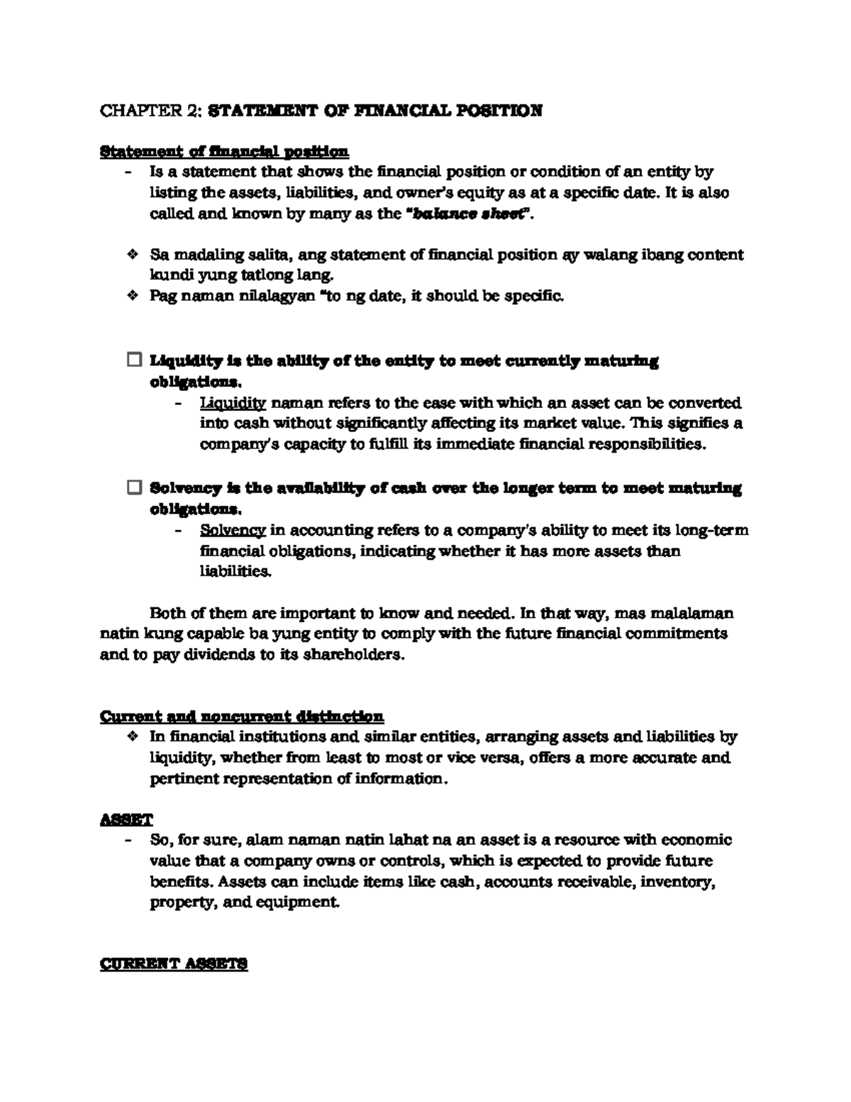Explanation -Reportings-Intacc 3 - CHAPTER 2: STATEMENT OF FINANCIAL ...