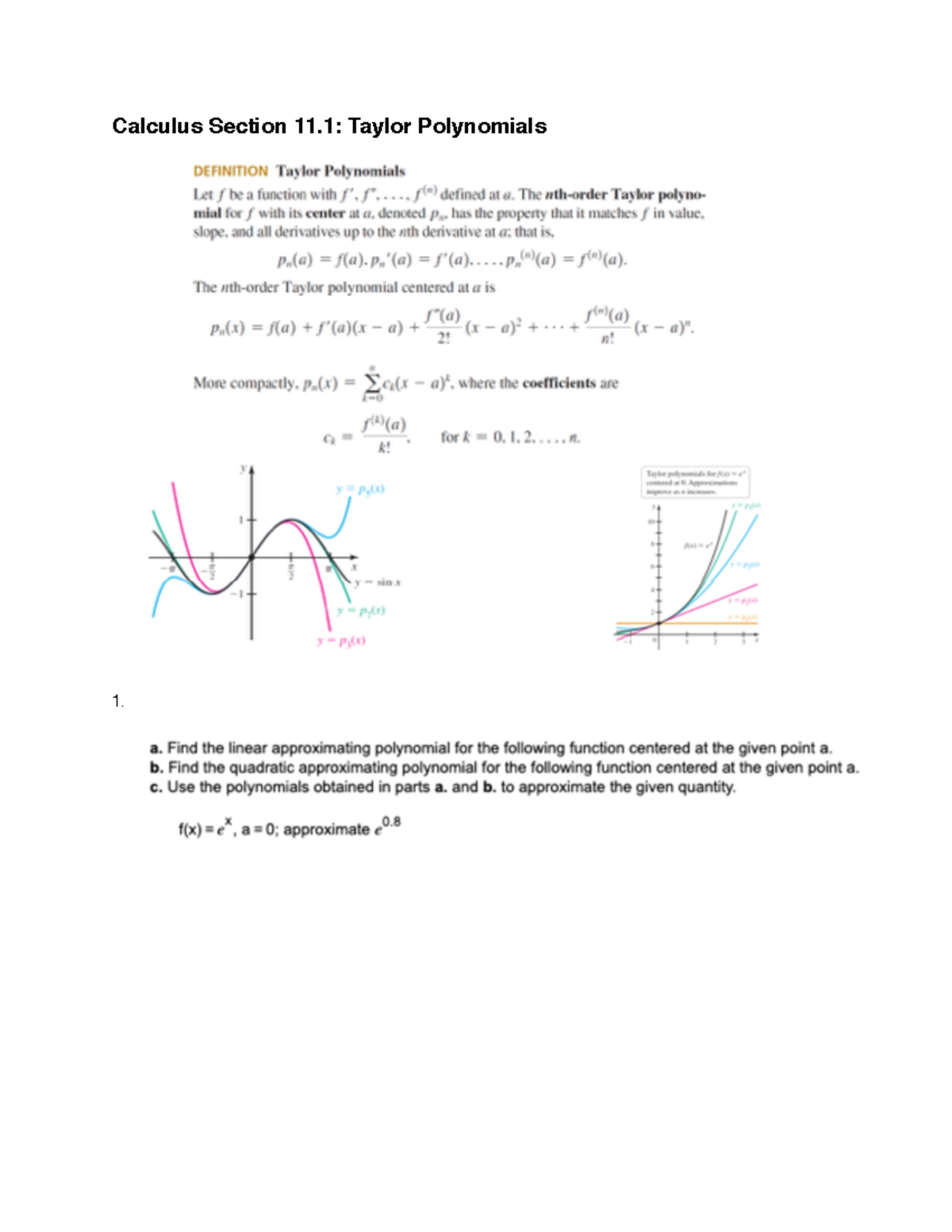 Taylor Polynomials - ENG 202 - 2. 3. - Studocu