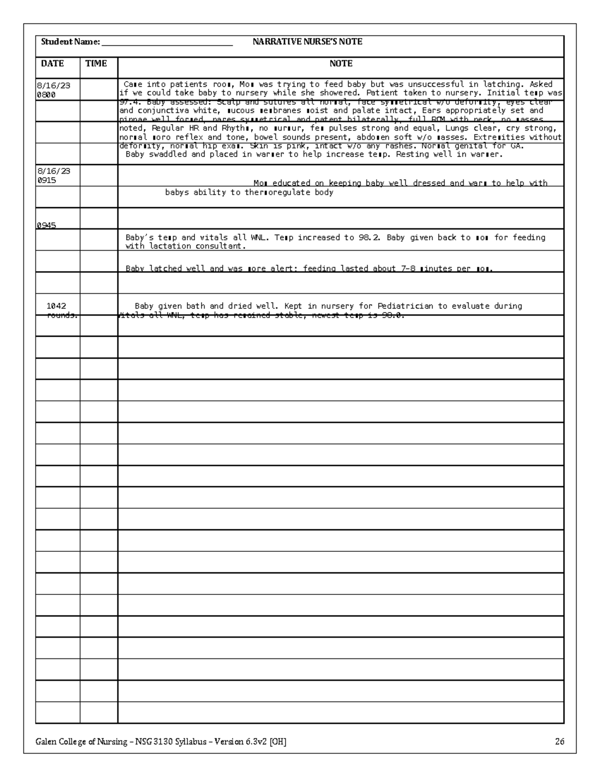 Narrative Note-2 - NUR 254 - Galen College of Nursing – NSG 3130 ...