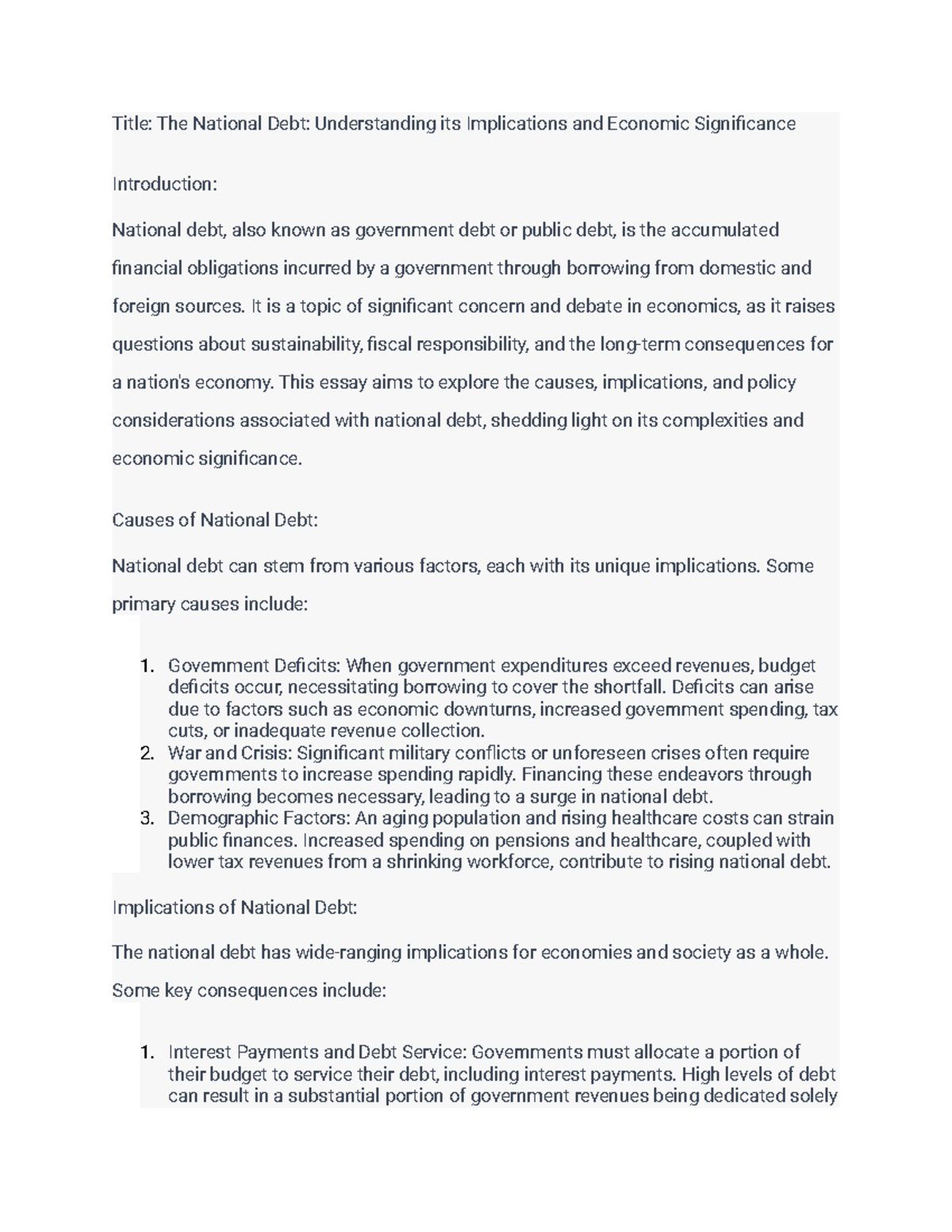 National Debt - It is a topic of significant concern and debate in ...