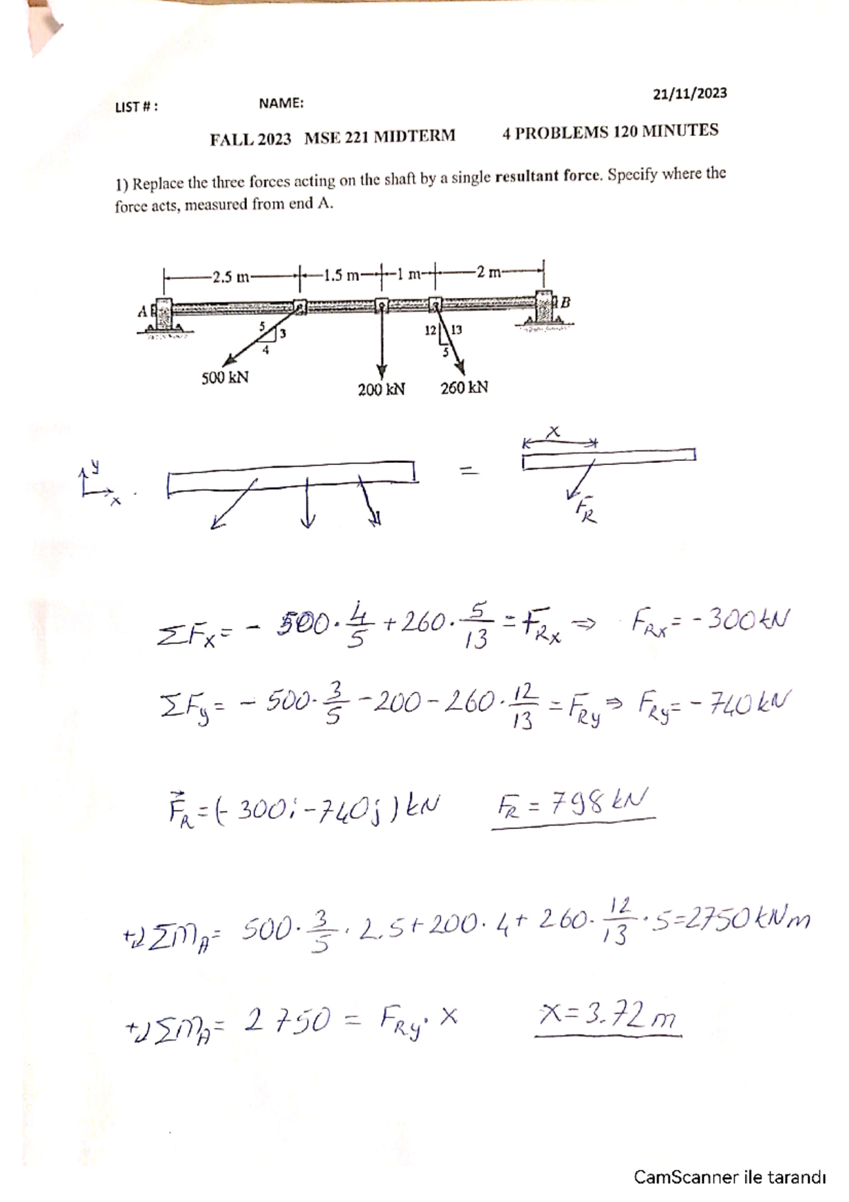 Mse 221 fal2023 midterm solutions - LIST NAME: FALL 2023 MSE 221 ...