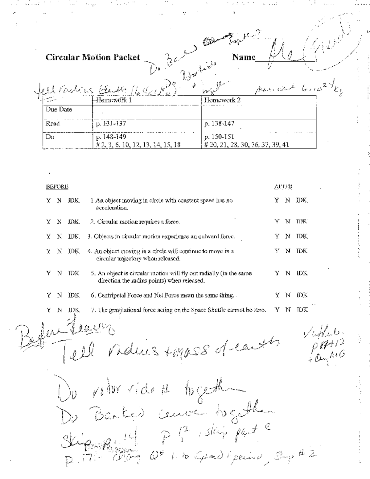 Circular Motion packet answers - PHYS2001 - Studocu