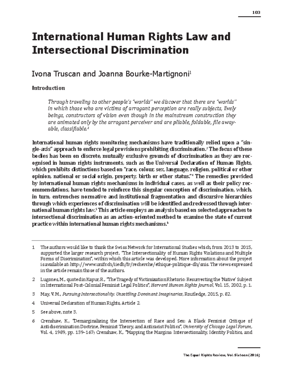 International Human Rights Law and Intersectional Discrimination ...