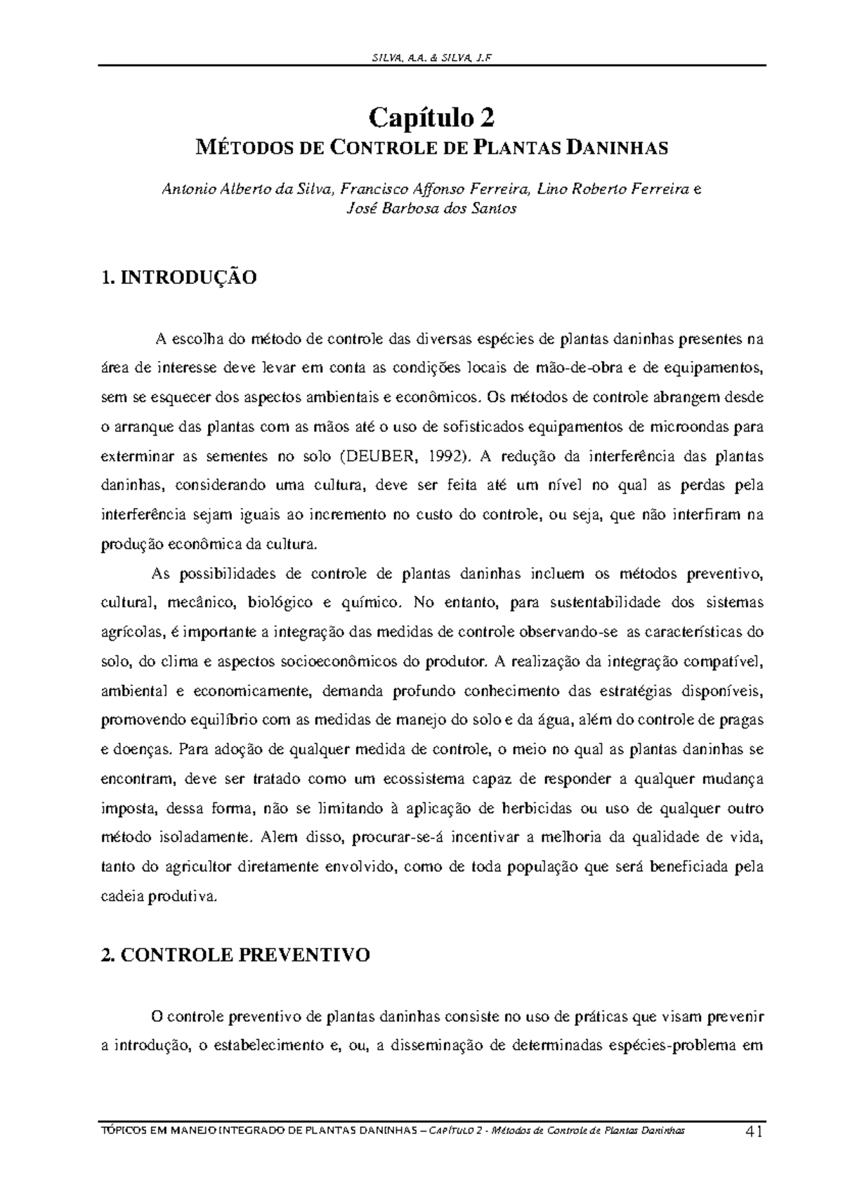 Capitulo 2 Métodos DE Controle - SILVA, A. & SILVA, J Capítulo 2 ...