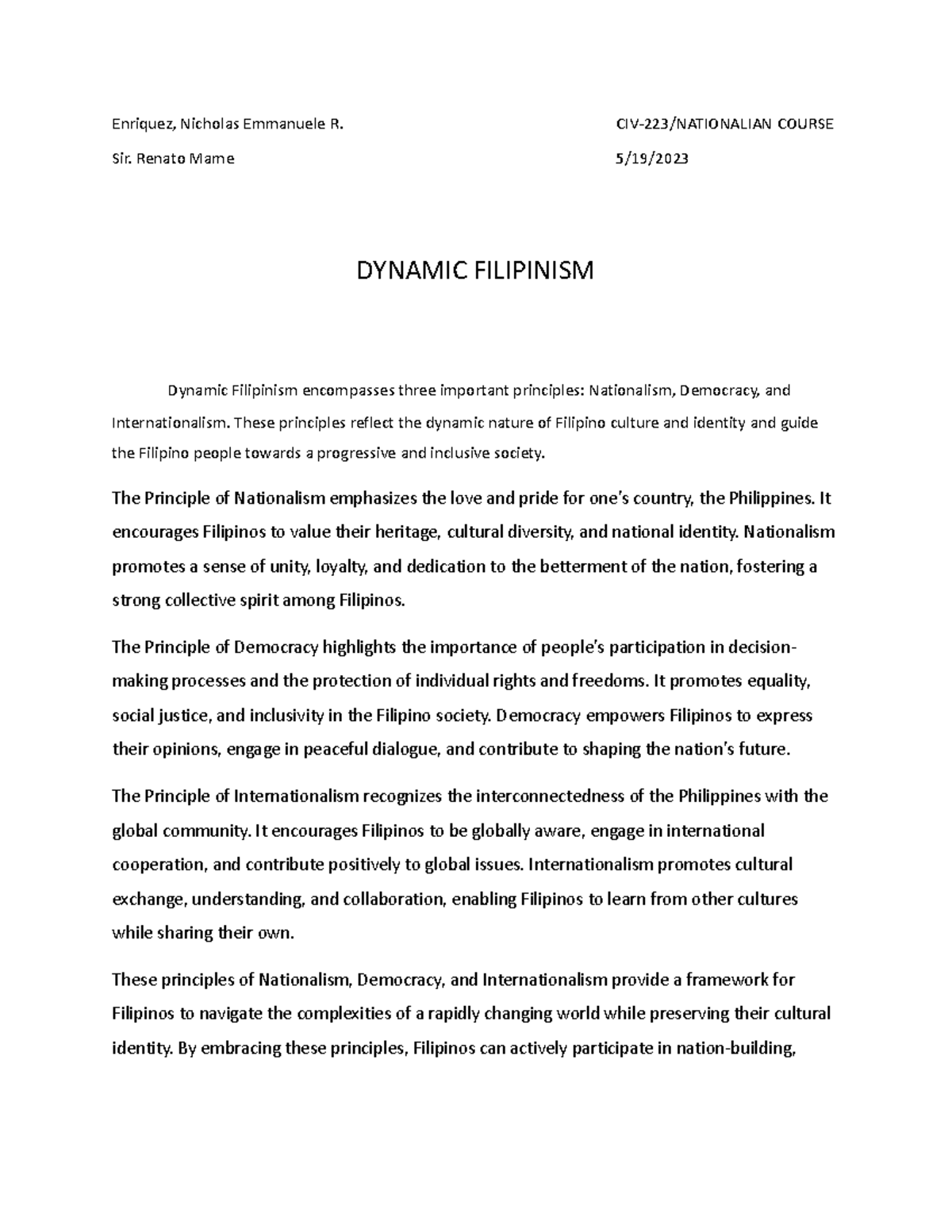 Enriquez Nicholas-Dynamic Filipinism - Enriquez, Nicholas Emmanuele R ...
