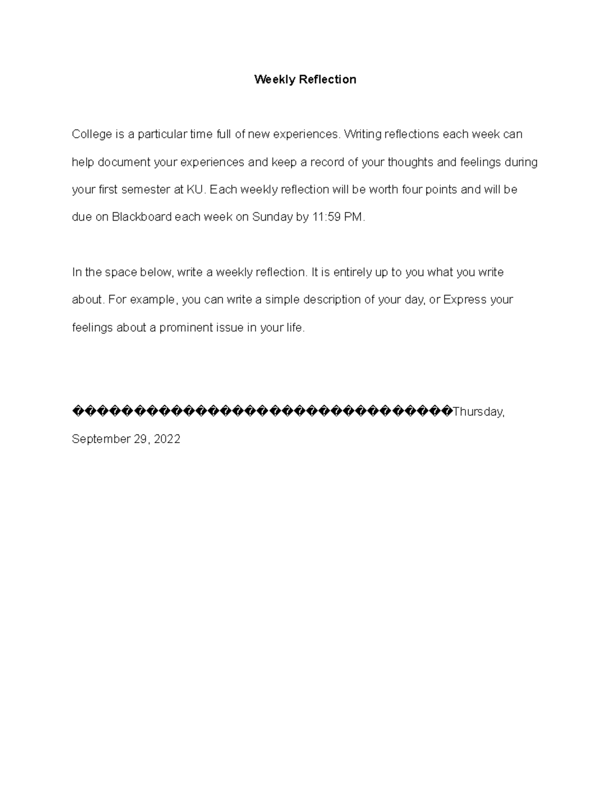Weekly+Reflection+Worksheet - Weekly Reflection College is a particular ...