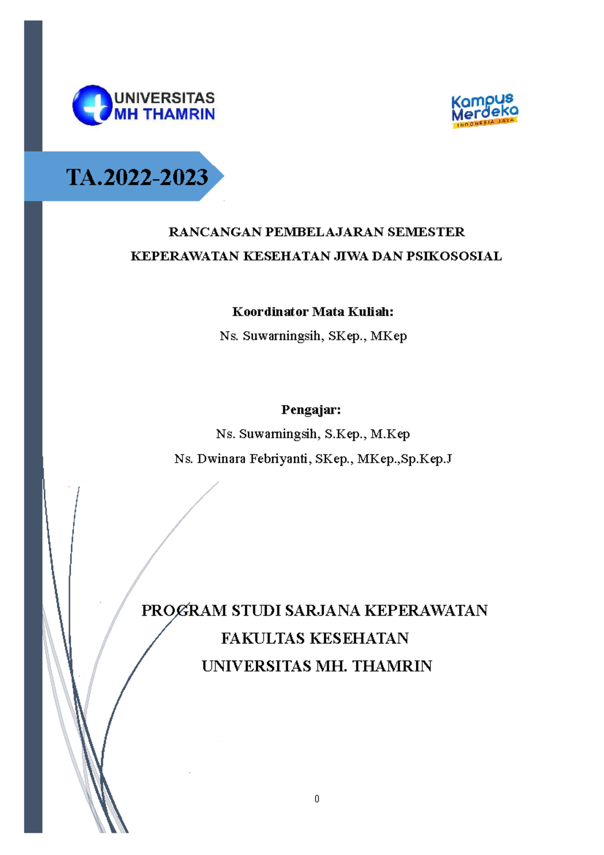 RPS KEP JIWA 2022-2023 - makalah - TA- RANCANGAN PEMBELAJARAN SEMESTER KEPERAWATAN KESEHATAN ...