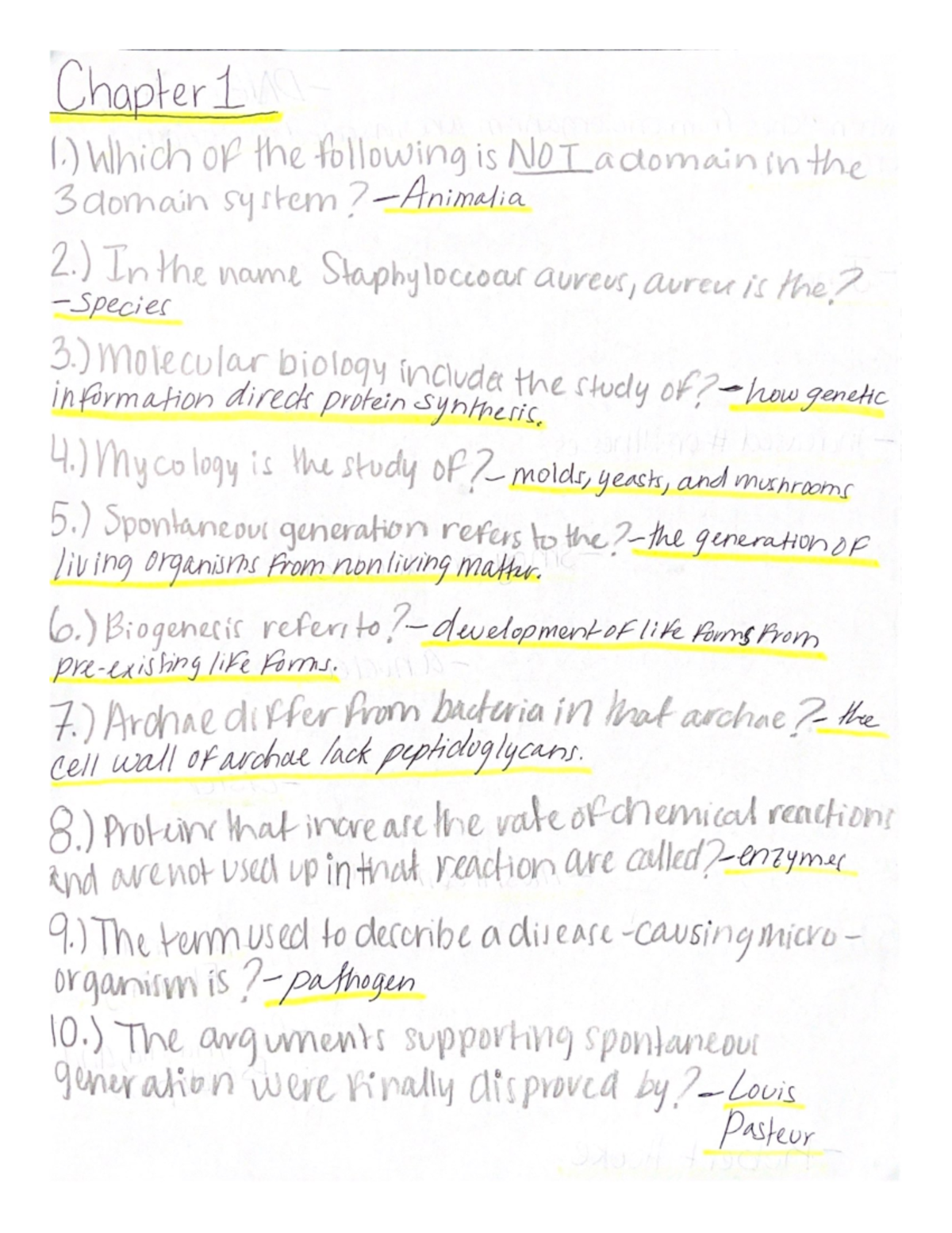 CH. (1-4) EXAM 1 study guide - BIOL 2420 - Studocu