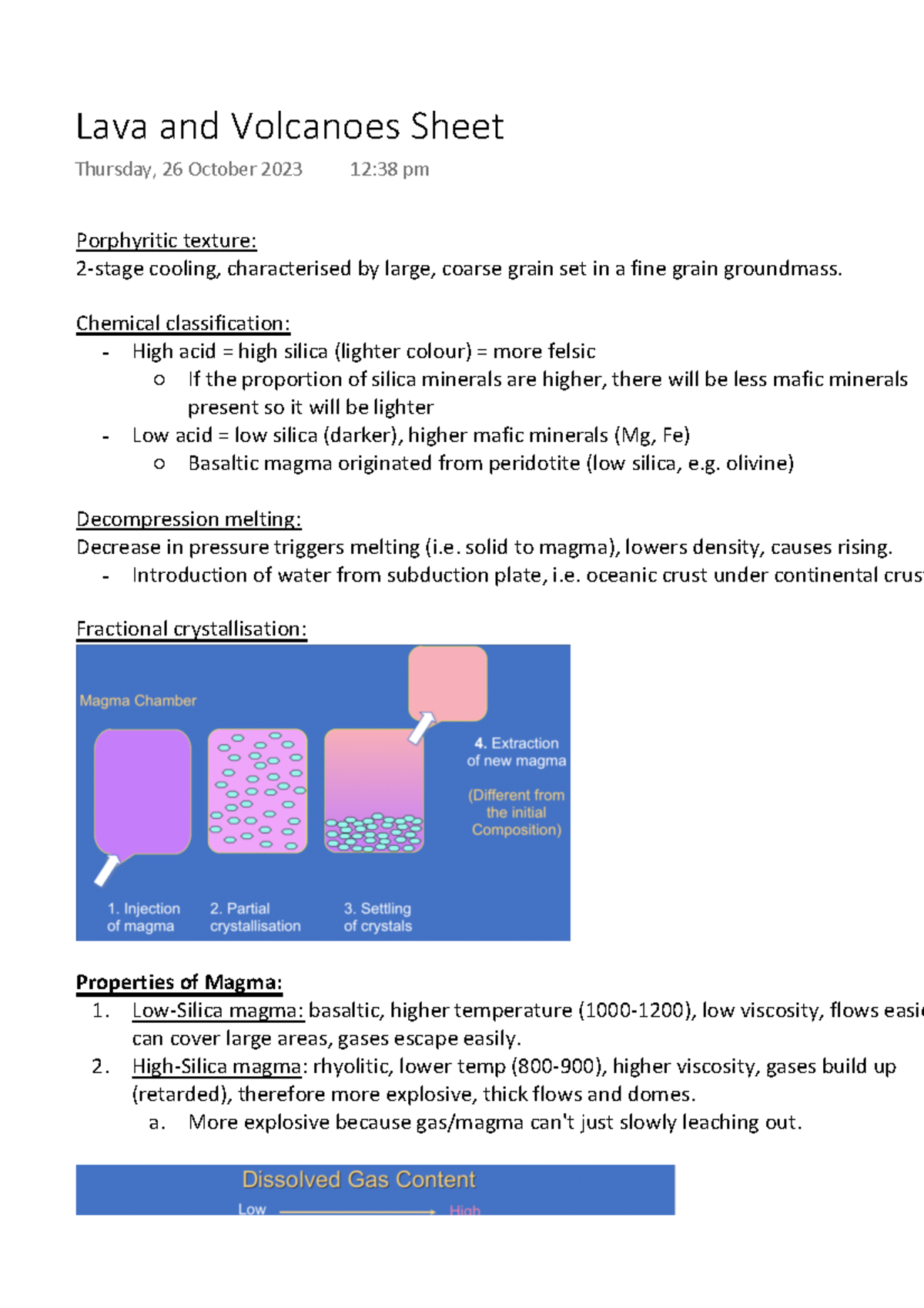 Lava and Volcanoes Sheet - Porphyritic texture: 2 - stage cooling ...