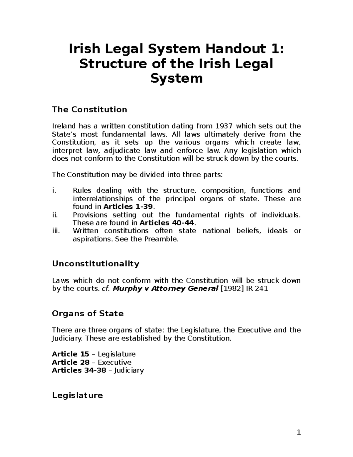 ILS Structure of the Irish Legal System ho 15 - Irish Legal System ...