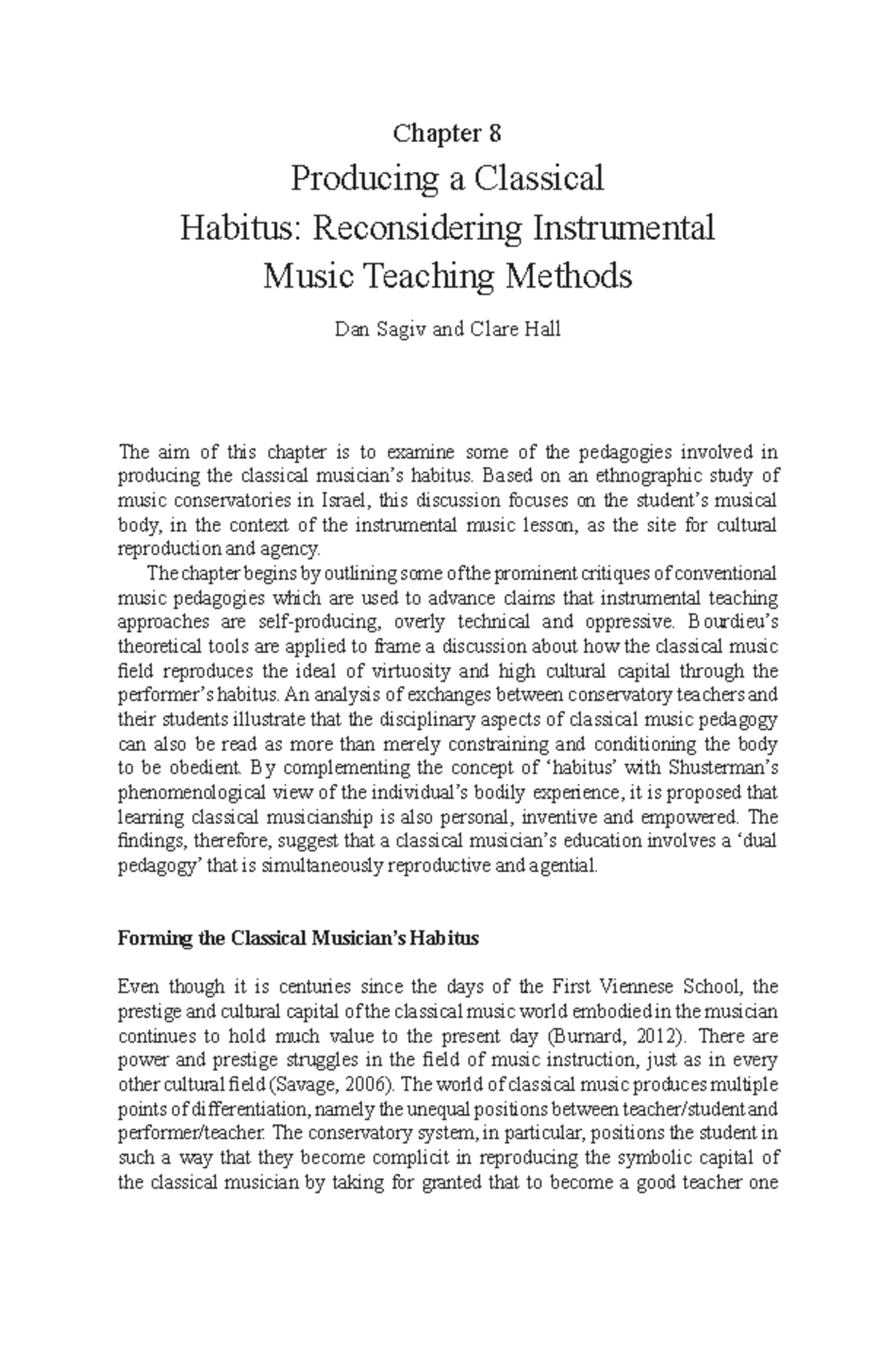 Sagiv and Hall - 2015 - Producing a Classical Habitus Reconsidering ...