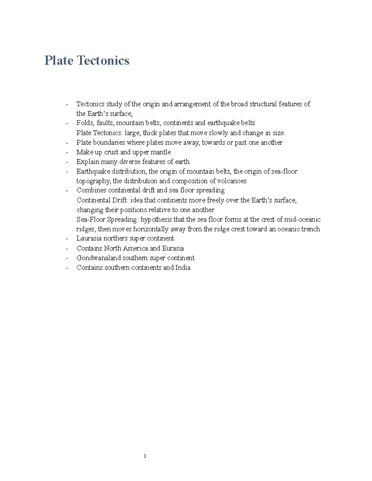 Introduction to planet earth - Plate Tectonics Tectonics study of the ...