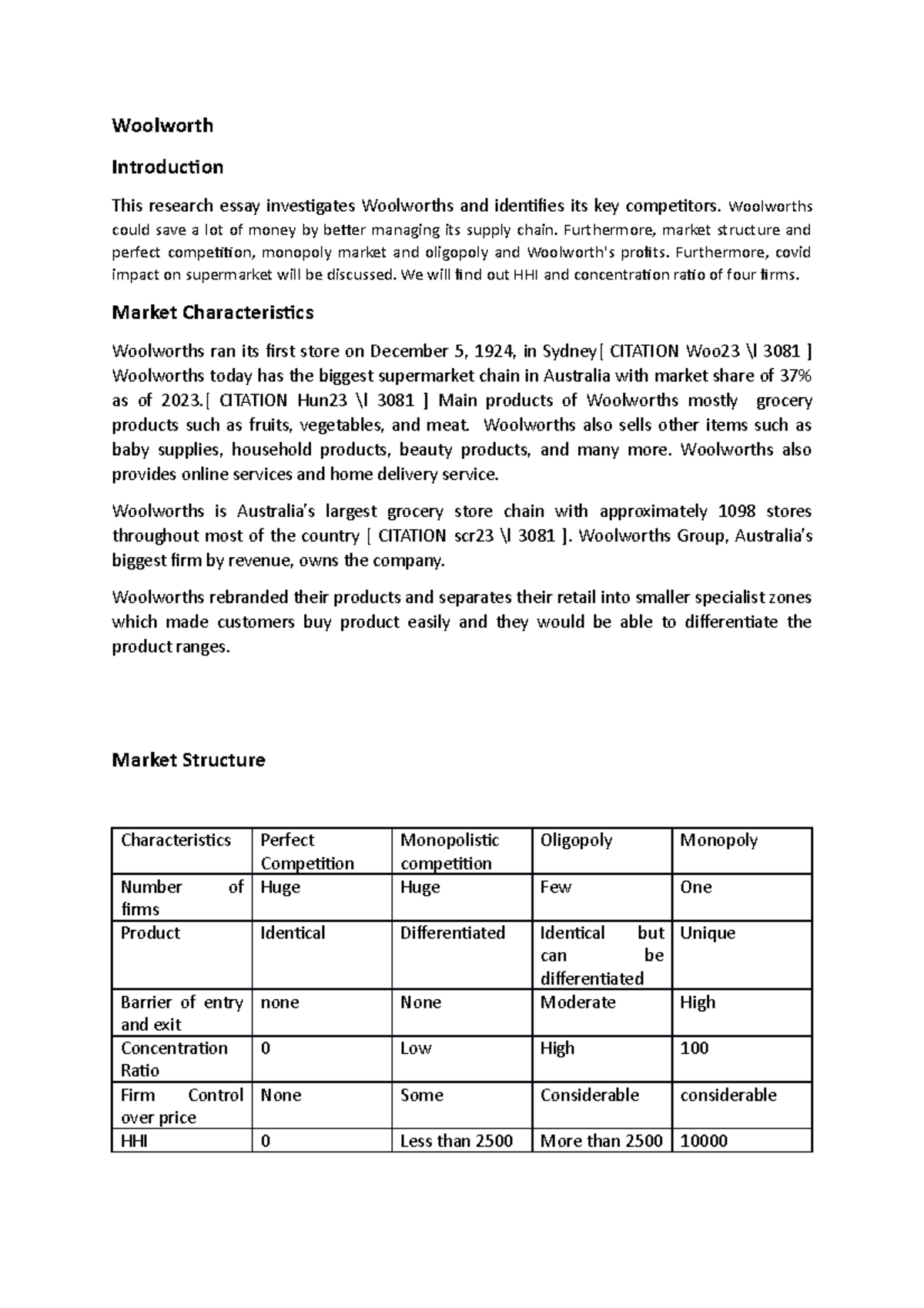 Woolworths - research essay - Woolworth Introduction This research ...
