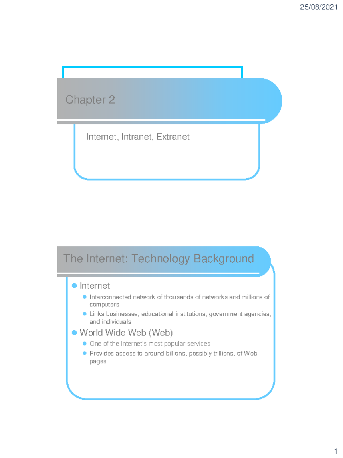 Chapter 2 Internet Intranet Extranet - Chapter 2 Internet, Intranet ...