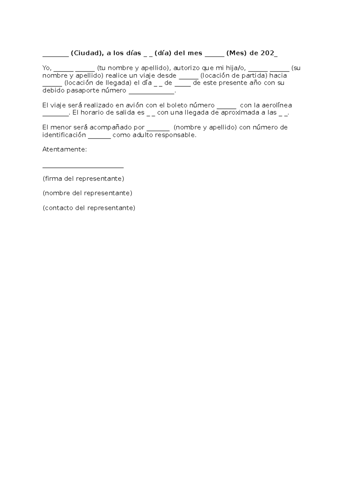 Ejemplo De Carta Responsiva Para Viajar En Avion Para Descargar En Word Ejemplo De Carta Responsiva Para Viajar En Avion Para Descargar En Word