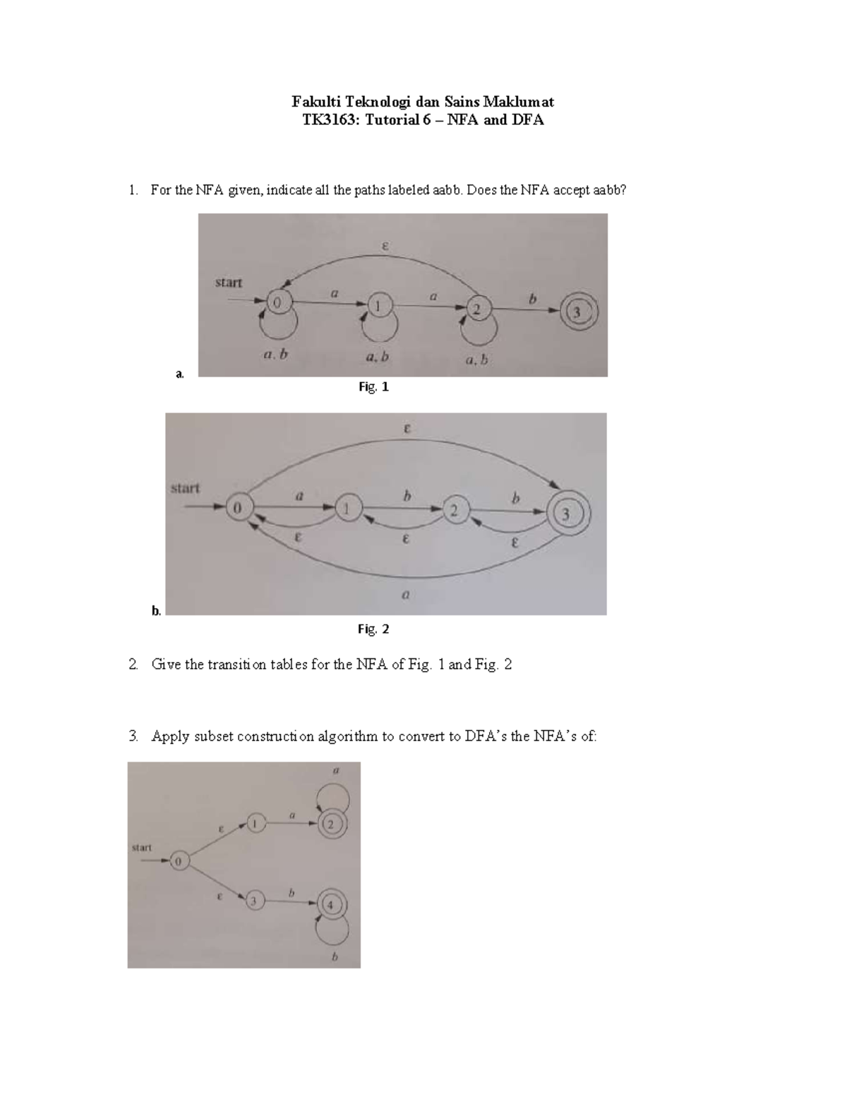 Tutorial 6 - Compiler Construction - Fakulti Teknologi dan Sains Maklumat TK3163: Tutorial 6 ...