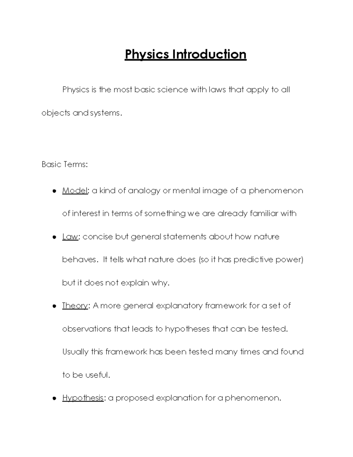 Physics Introduction Physics Introduction Physics Is The Most Basic