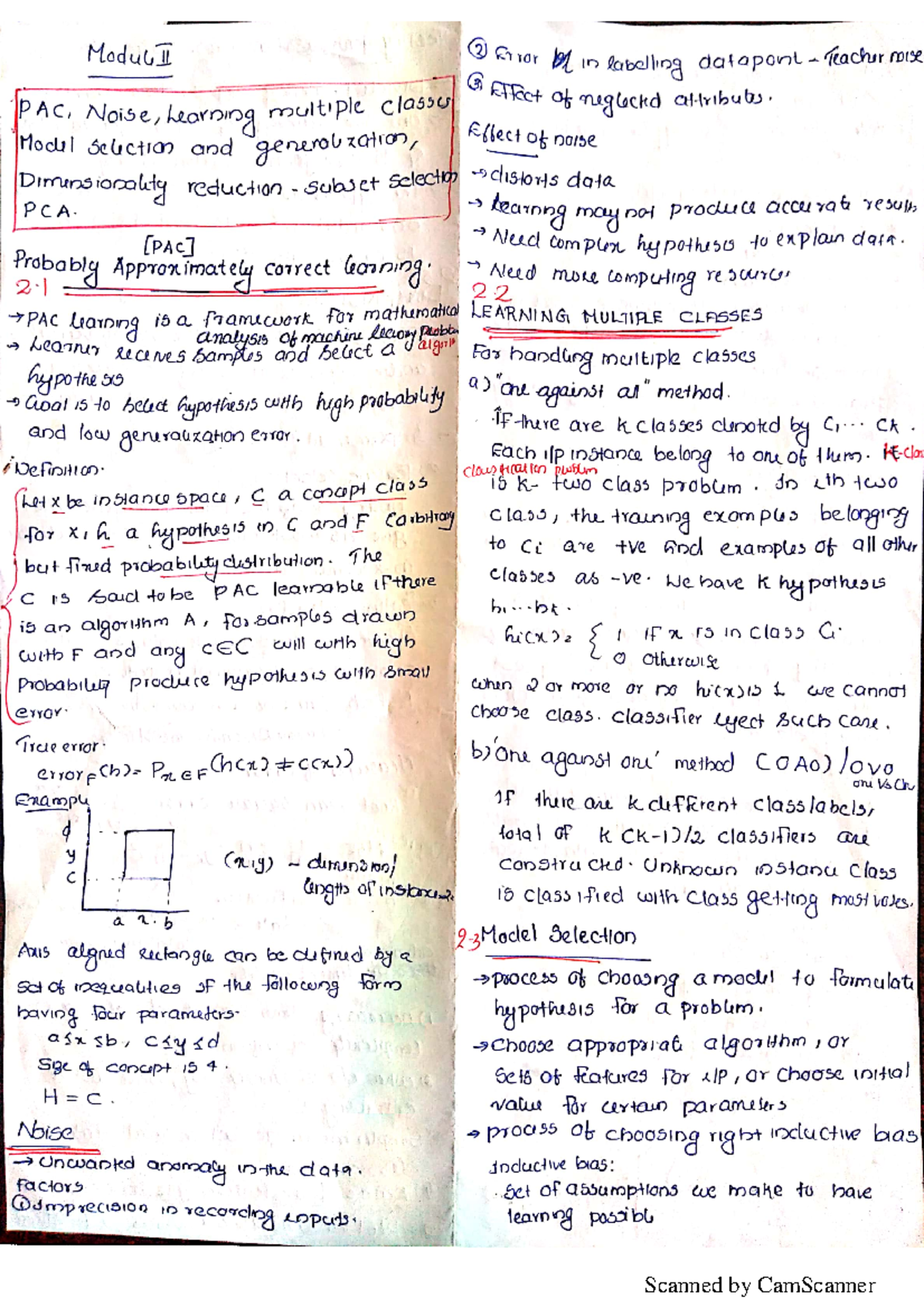 Ml2: Learning Classes - Machine Learning - Studocu