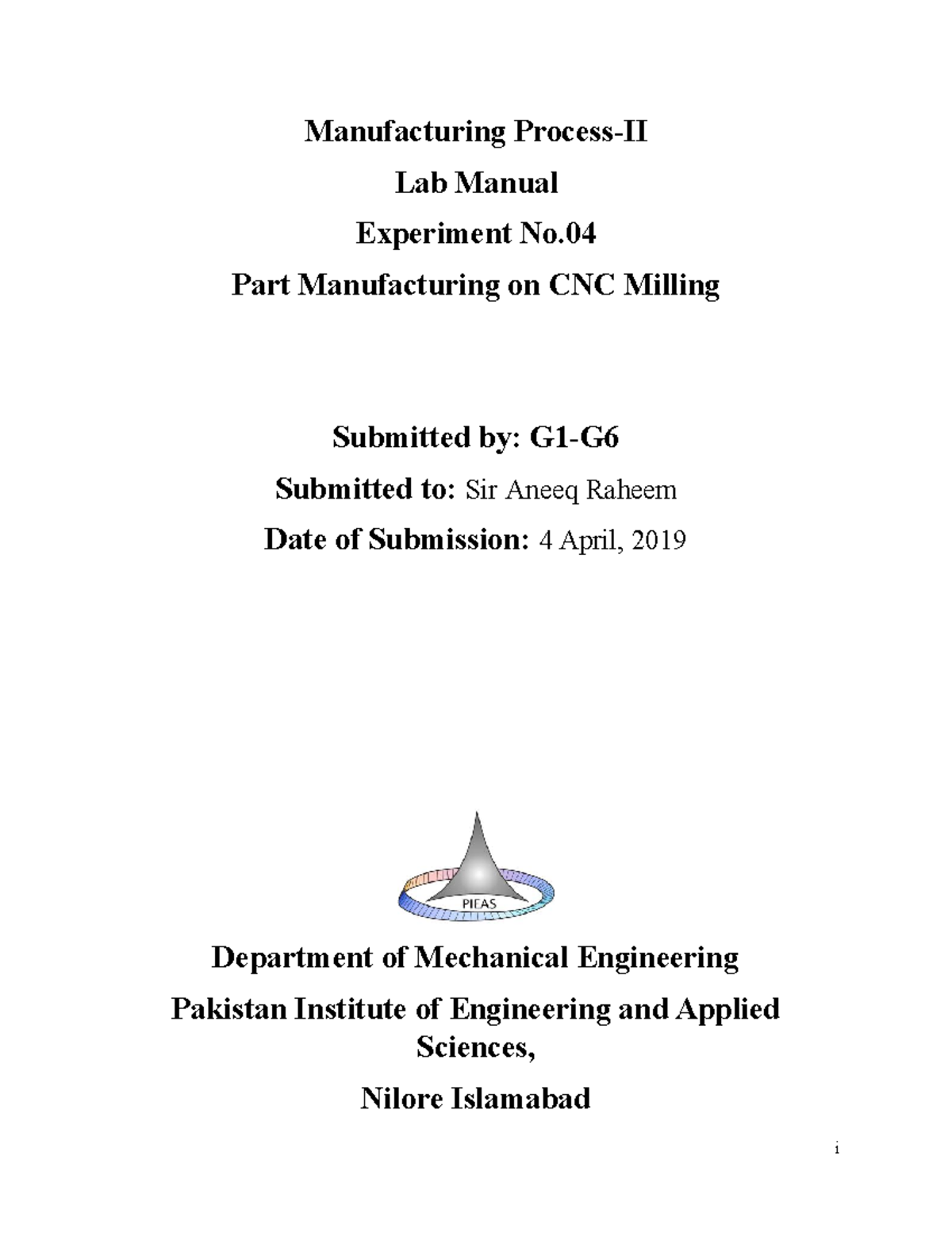 Lathe Manual - Manufacturing Process-II Lab Manual Experiment No Part ...