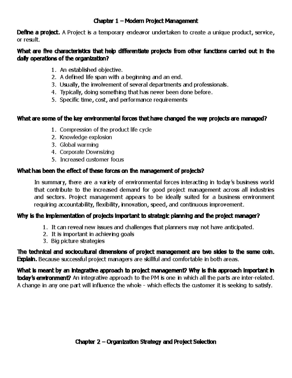 MAPC 114 Possible Questions - Chapter 1 – Modern Project Management ...