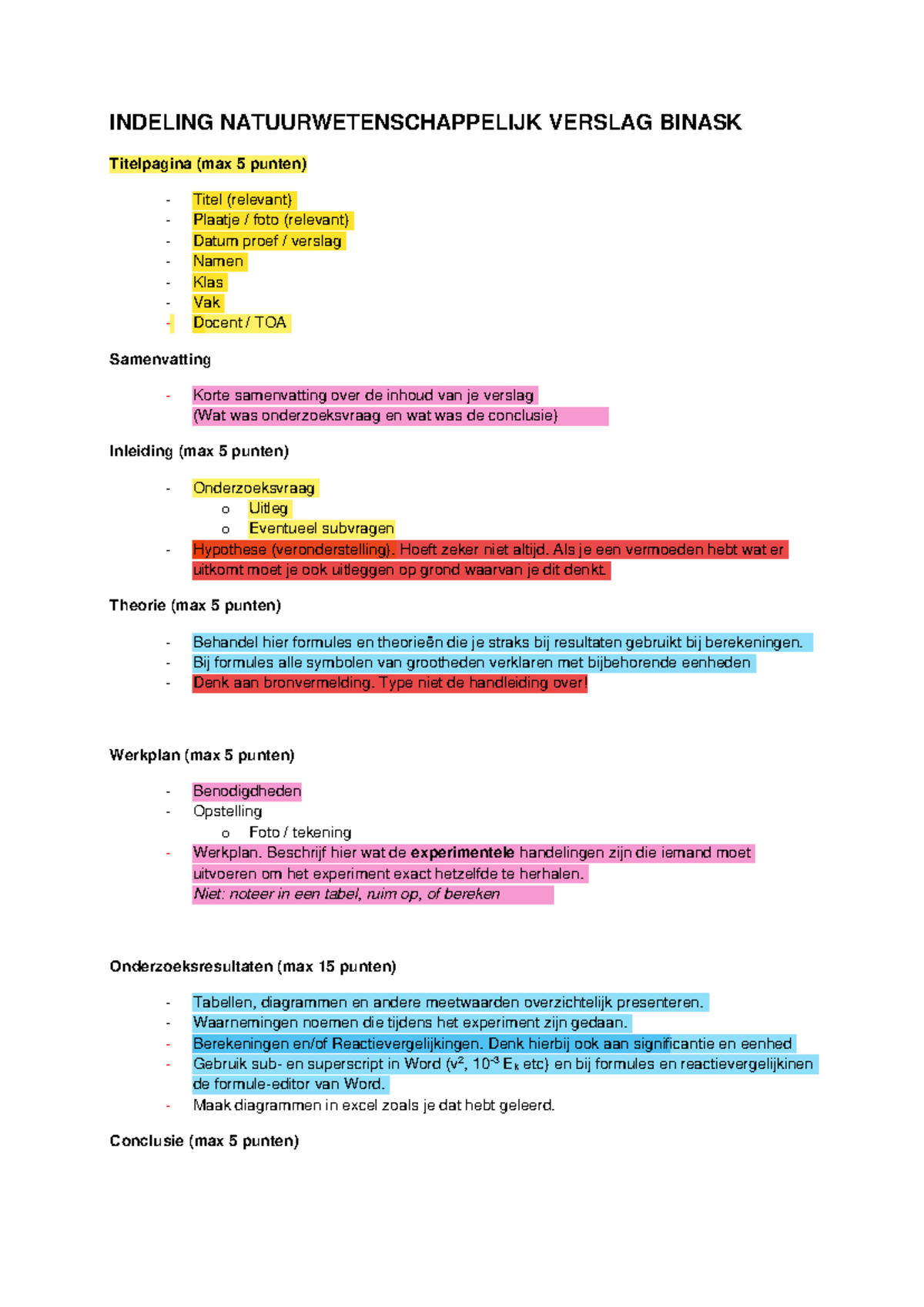 Indeling-practicumverslag uitgebreid - INDELING NATUURWETENSCHAPPELIJK ...