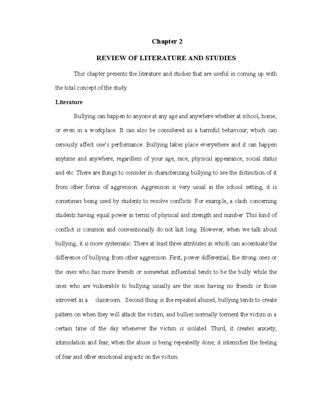 Chapter 2 - Thesis Study - Chapter 2 REVIEW OF LITERATURE AND STUDIES ...