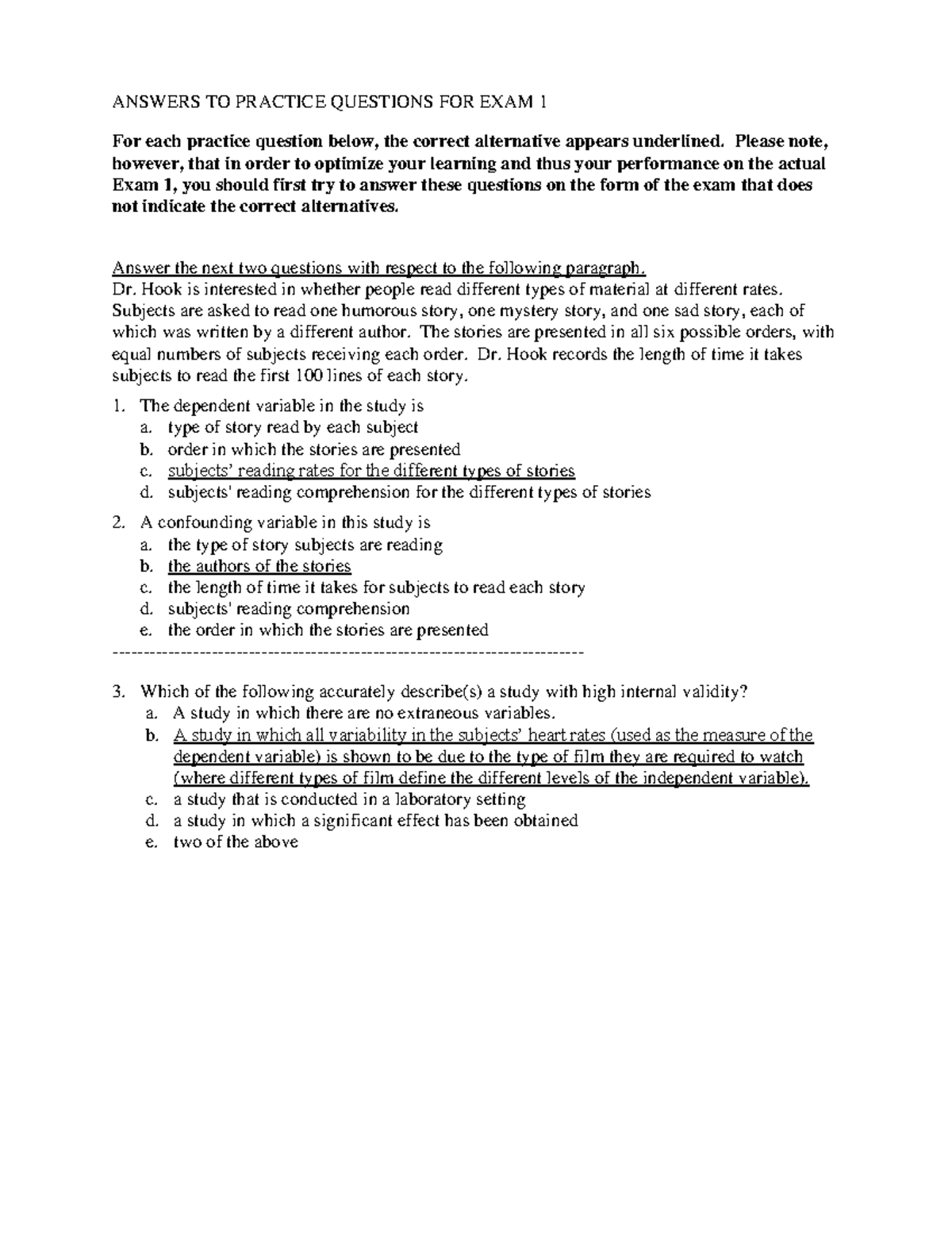 Short Practice Exam 1 (Answer Key) SP2020 - ANSWERS TO PRACTICE ...