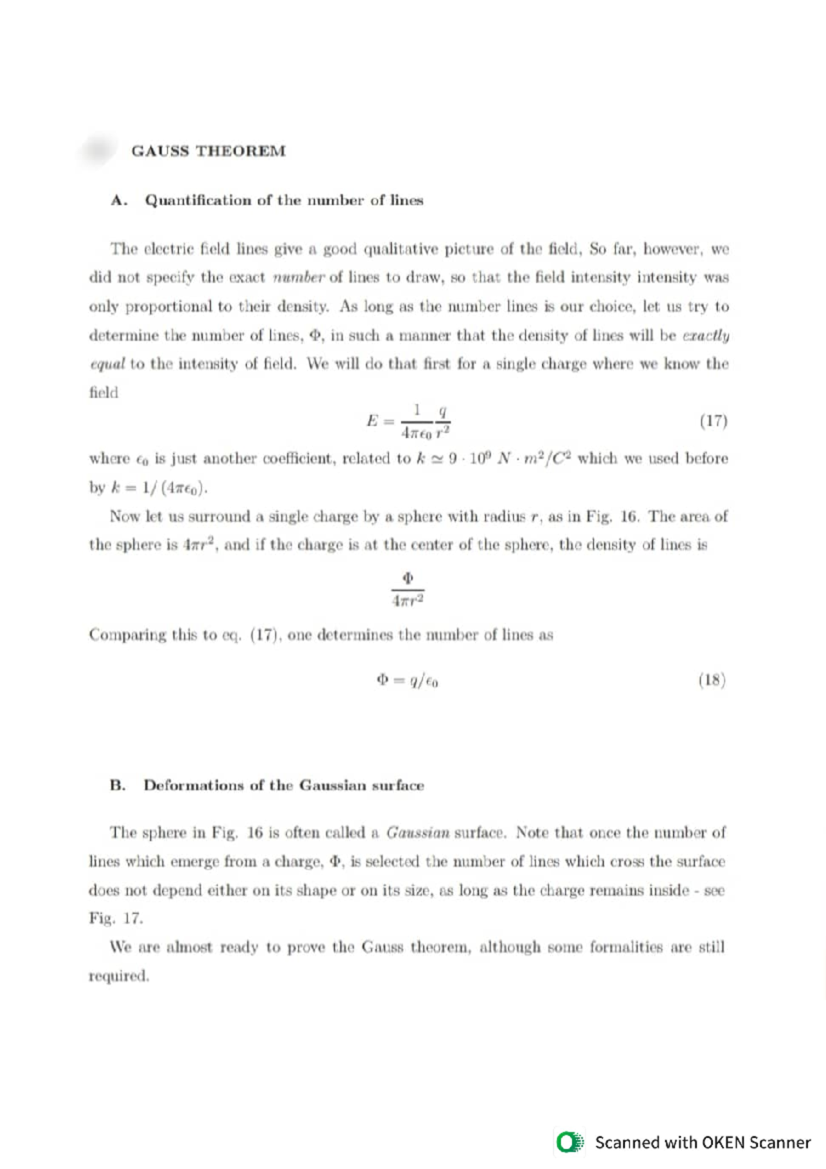 Gauss Theorem - Electrical engineering - Studocu