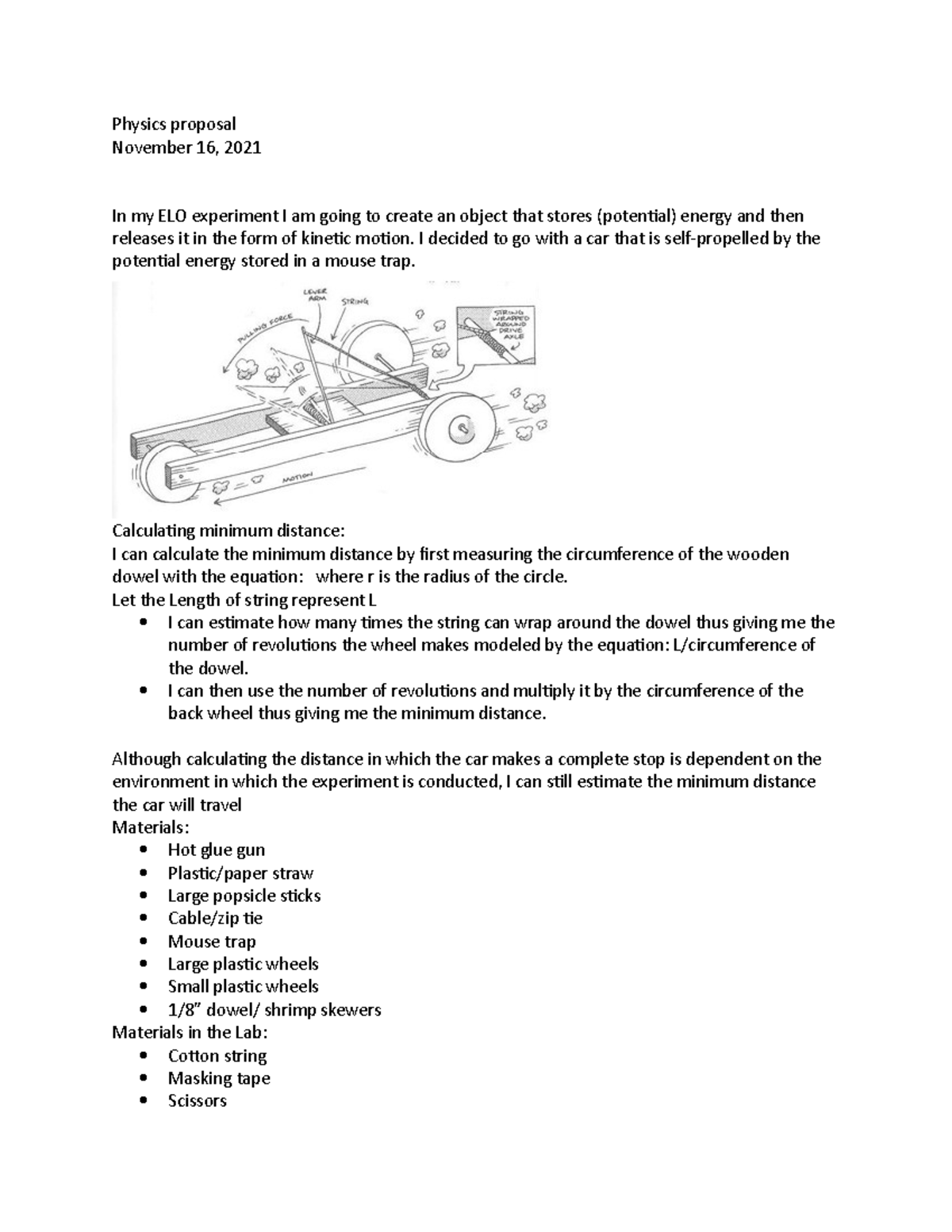 Physics proposal reworked - Physics proposal November 16, 2021 In my ...